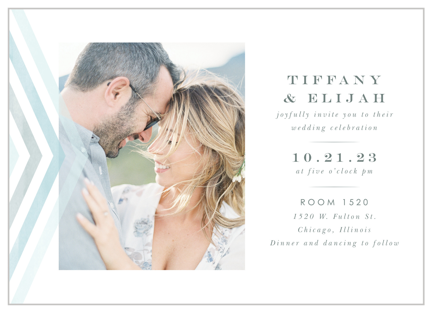 Chevron Arrow Landscape Wedding Invitations by Basic Invite