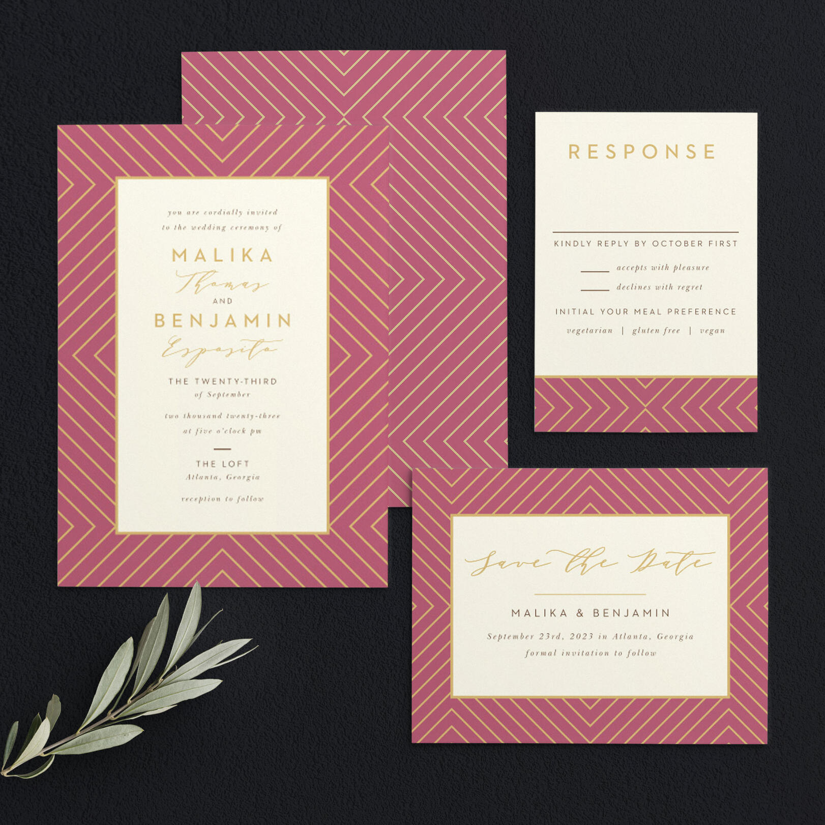 Geometric Perfection Wedding Invitations by Basic Invite