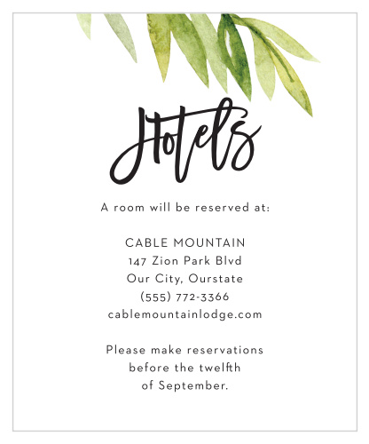 Fun Foliage Accommodation Cards by Basic Invite