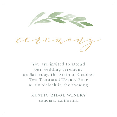Forever Wreath Accommodation Cards by Basic Invite
