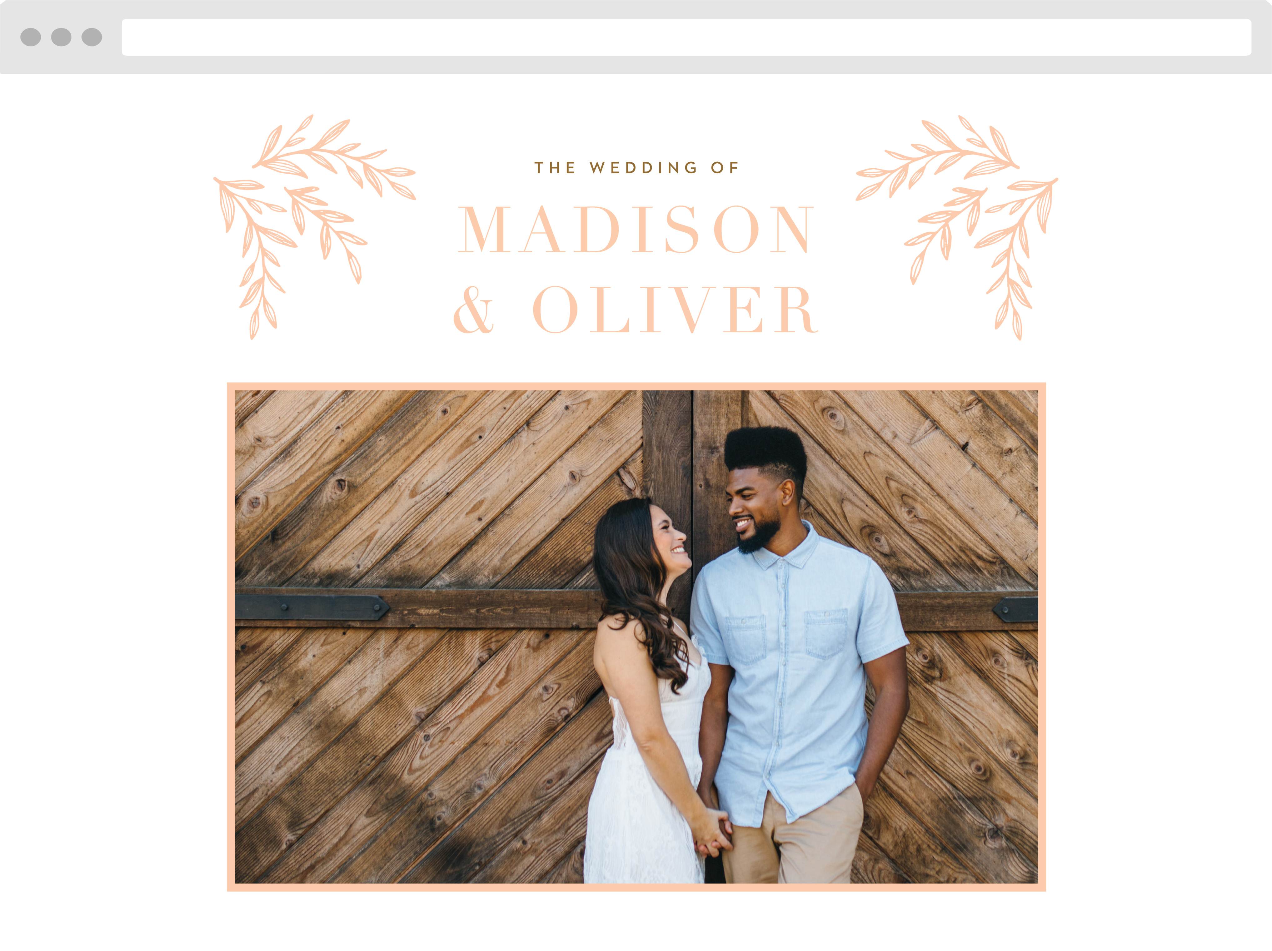 Ornate Corners Wedding Website by Basic Invite