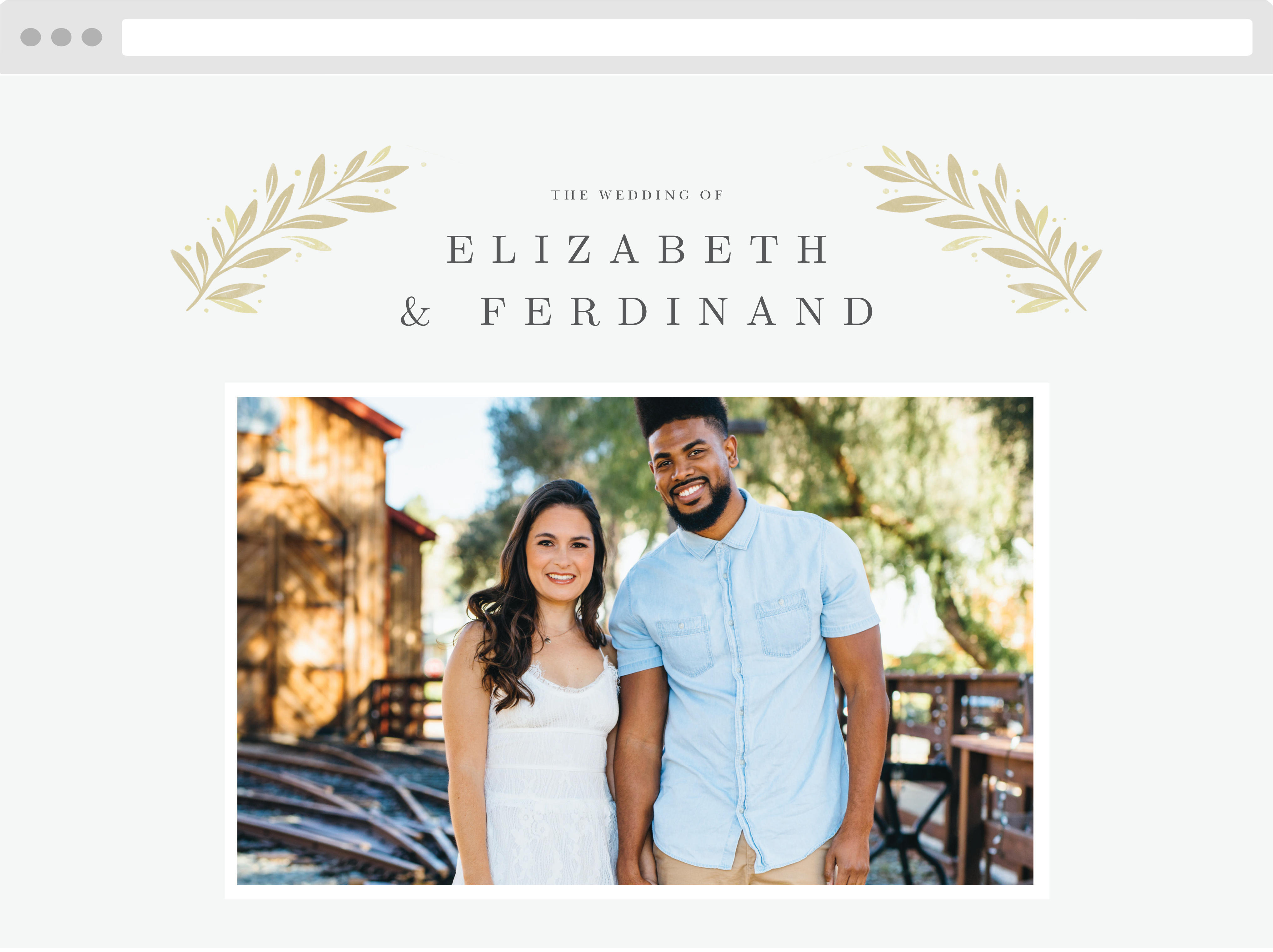 Modern Half Circle Wedding Website by Basic Invite