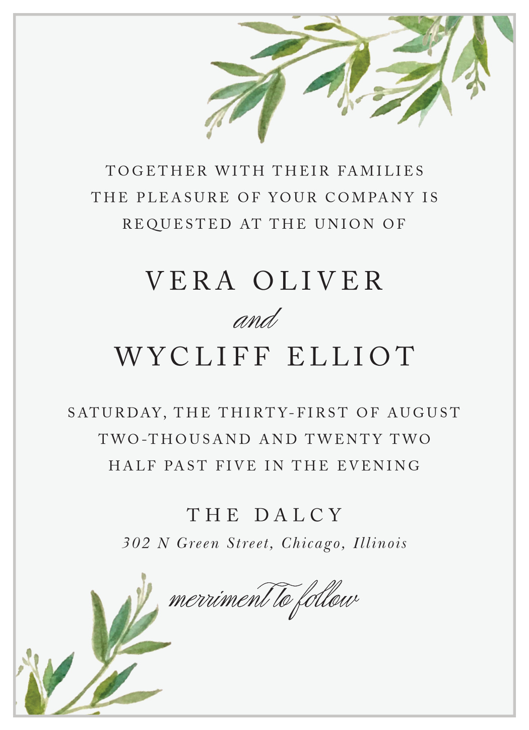 Elegant Vines Wedding Invitations by Basic Invite