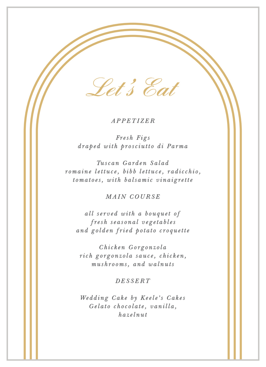Simple Elegant Wedding Menus by Basic Invite