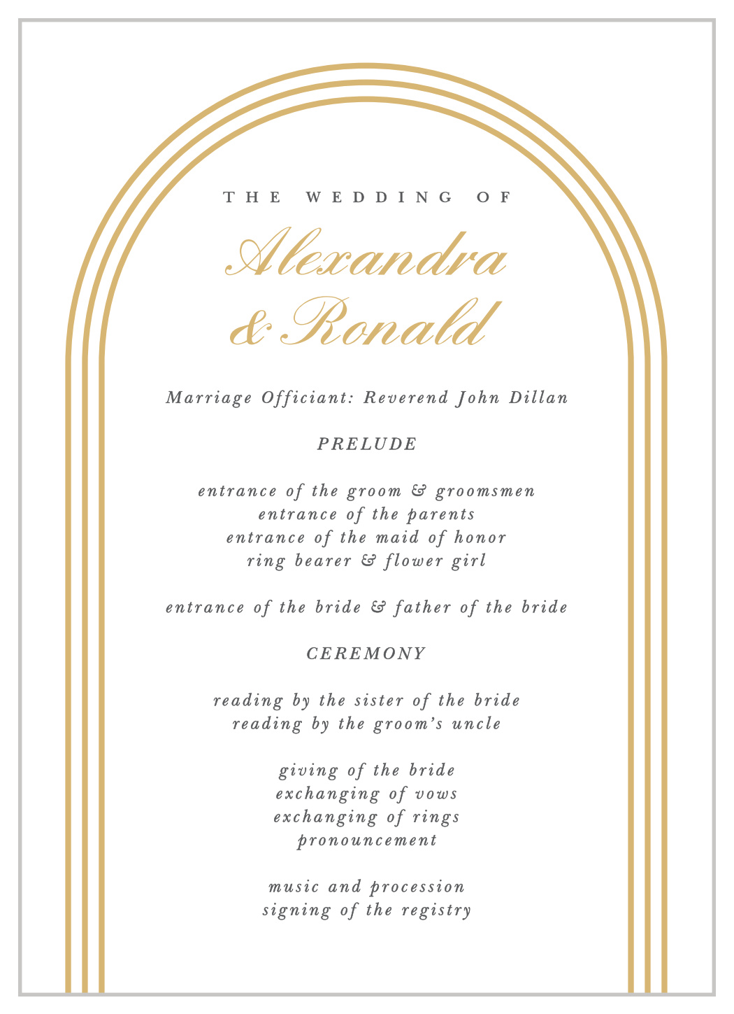 Simple Elegant Wedding Programs by Basic Invite