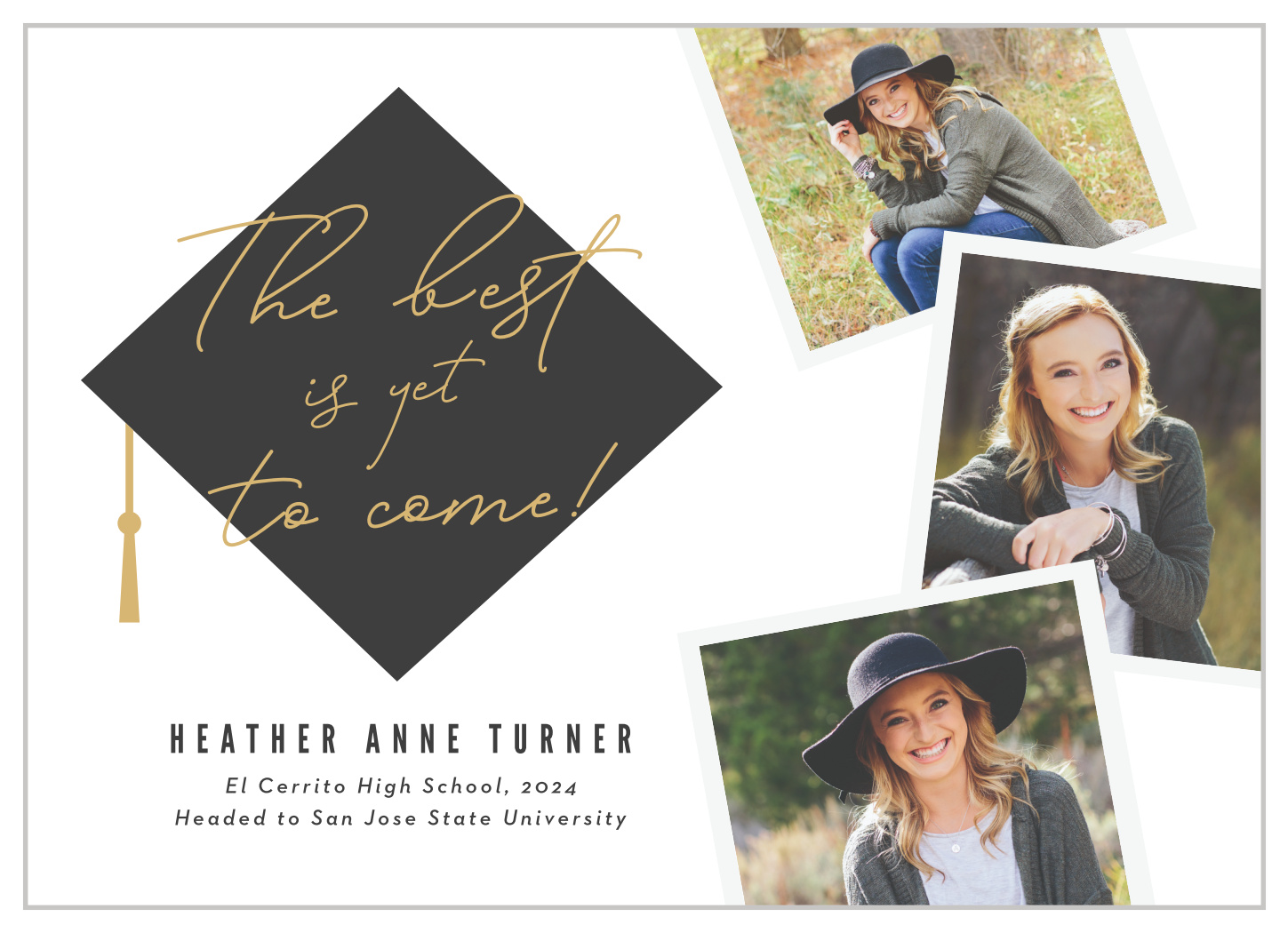 Overlapped Collage Graduation Announcements by Basic Invite