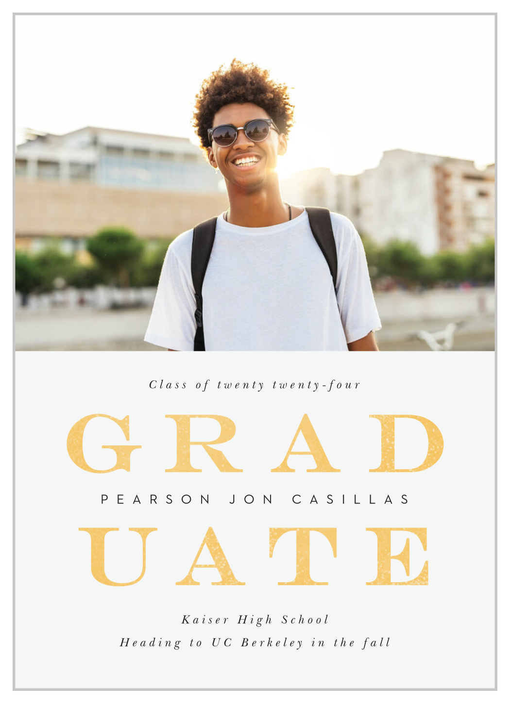 Simply Stacked Graduation Announcements by Basic Invite