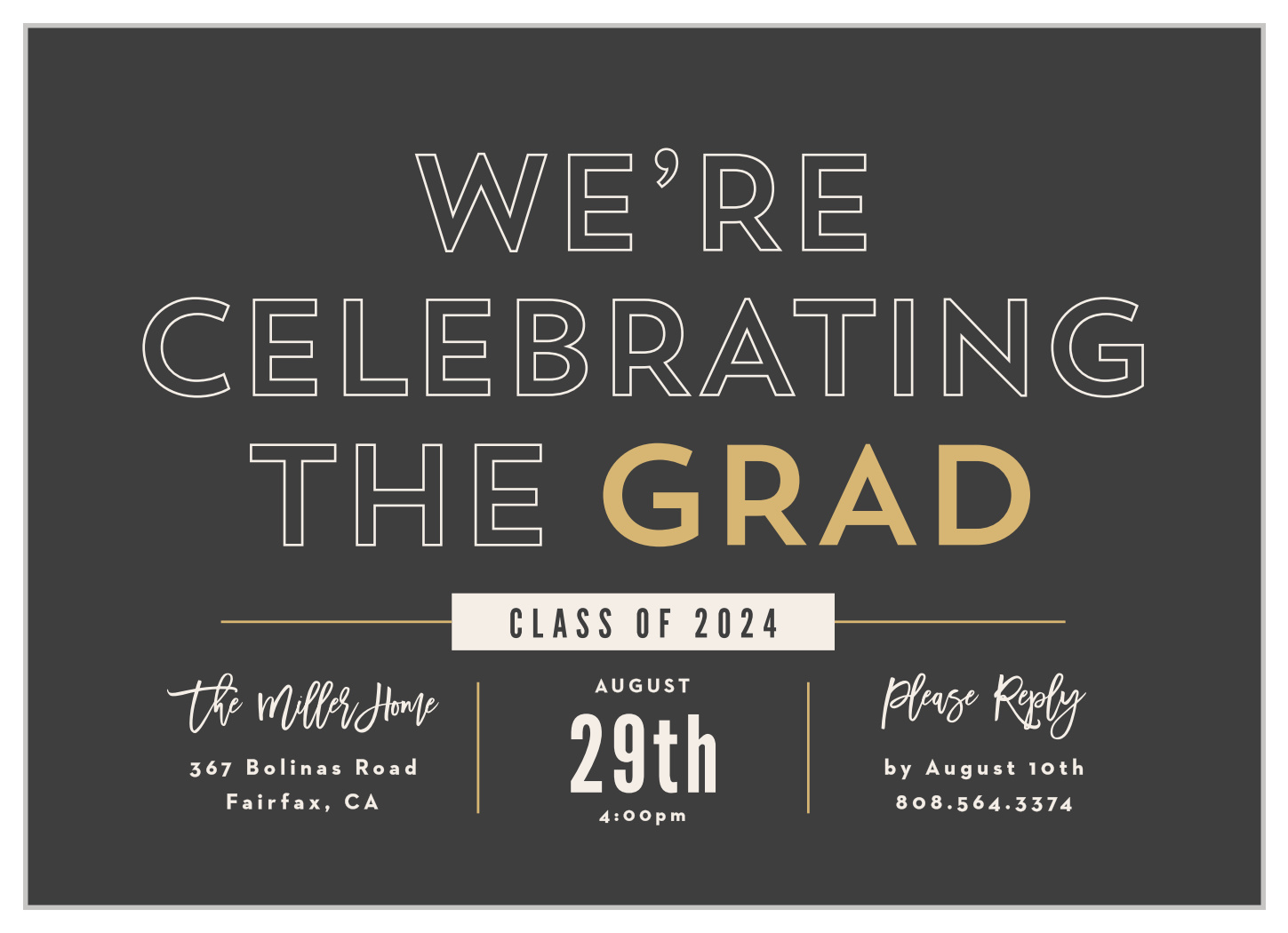 Bold Congradulations Graduation Invitations by Basic Invite