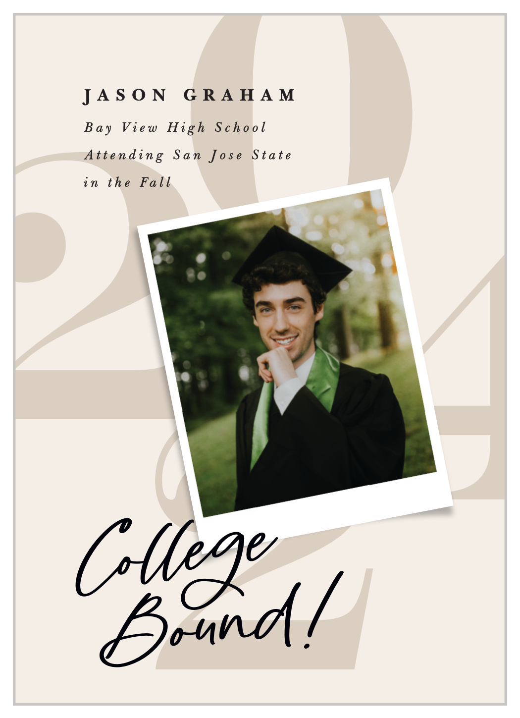 Classic Polaroid Graduation Announcements by Basic Invite