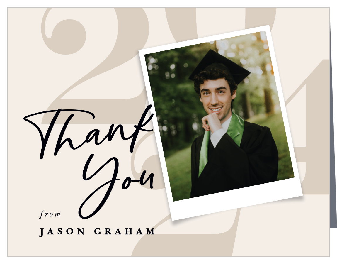 Classic Polaroid Graduation Thank You Cards by Basic Invite