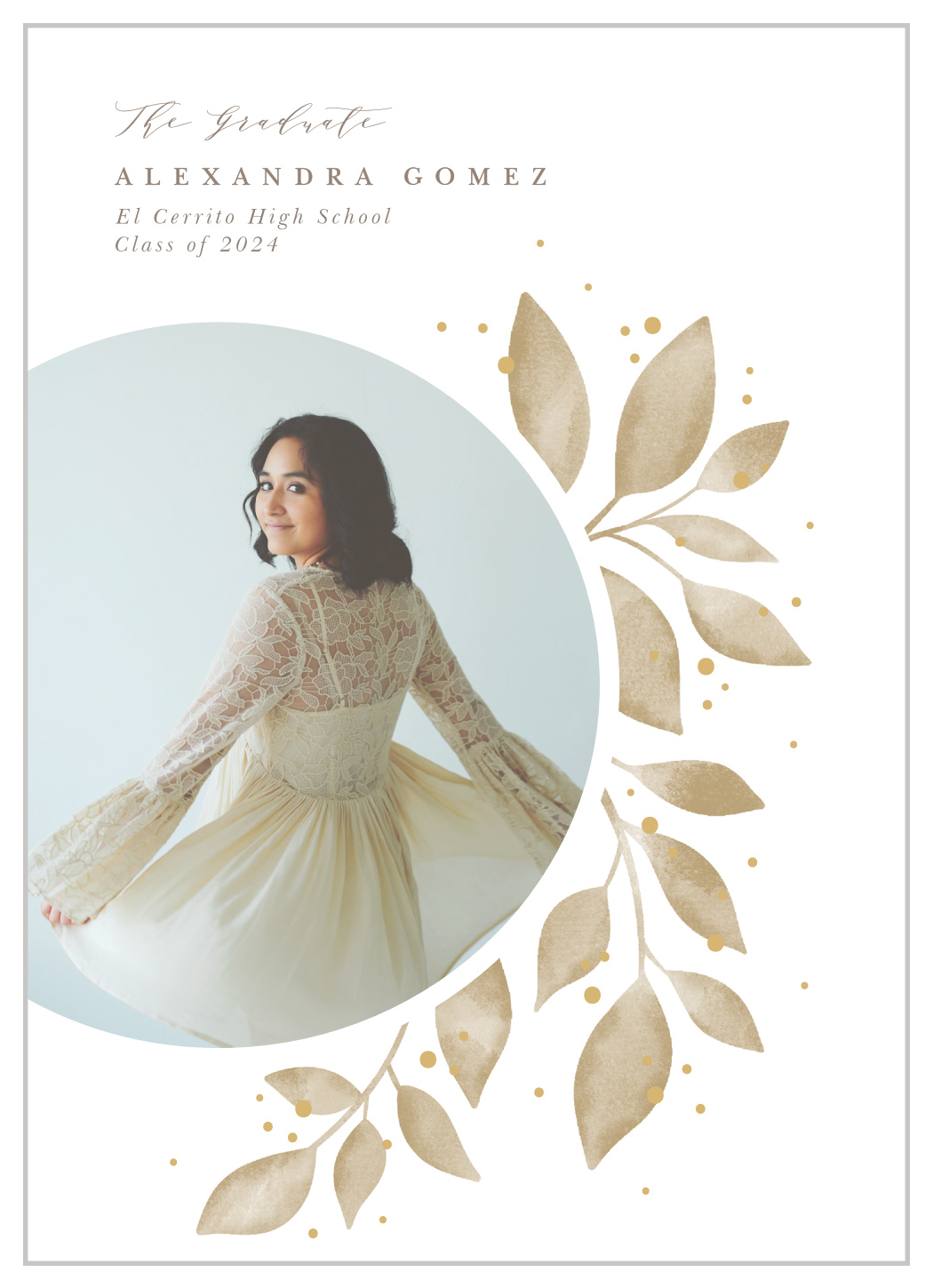 Draping Foliage Graduation Announcements by Basic Invite