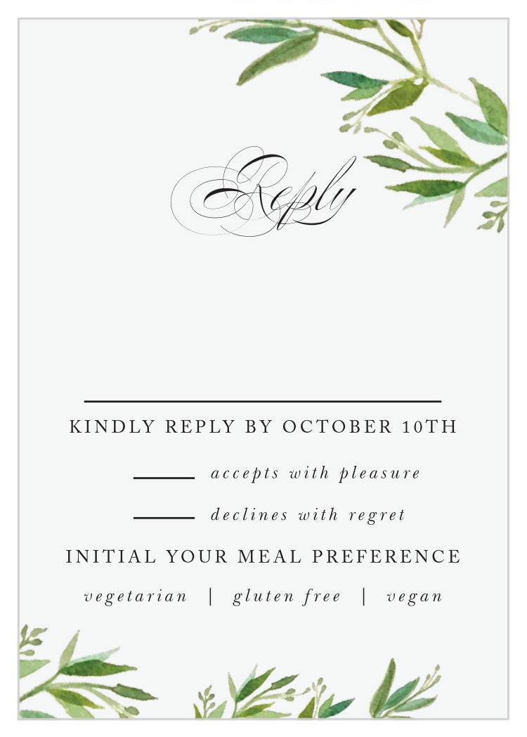 Elegant Vines Response Cards by Basic Invite