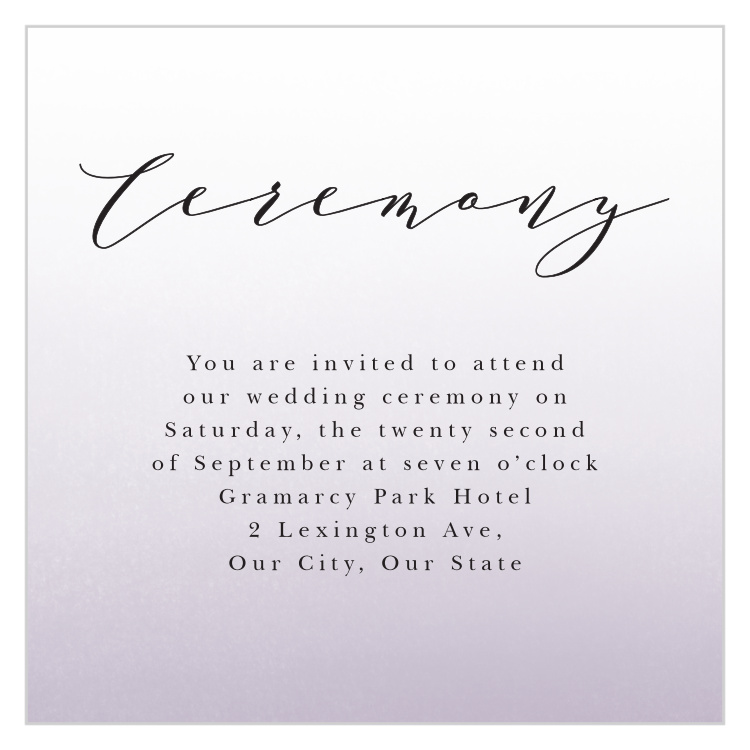 Awesome Ombre Ceremony Cards by Basic Invite