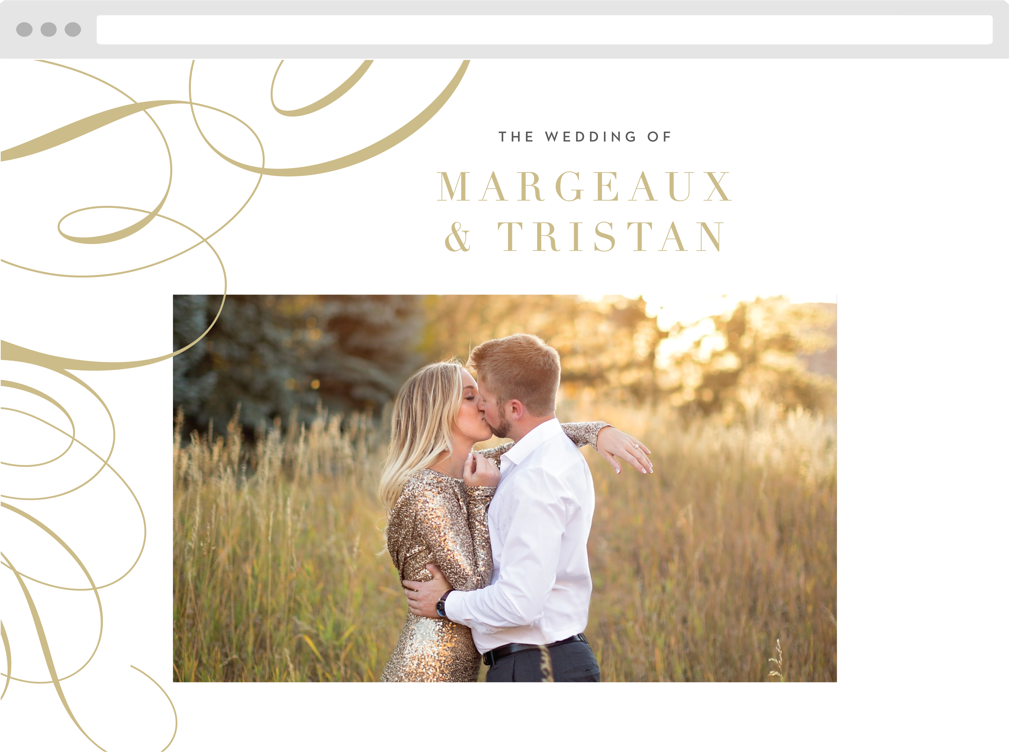 Timeless Swirls Wedding Website by Basic Invite