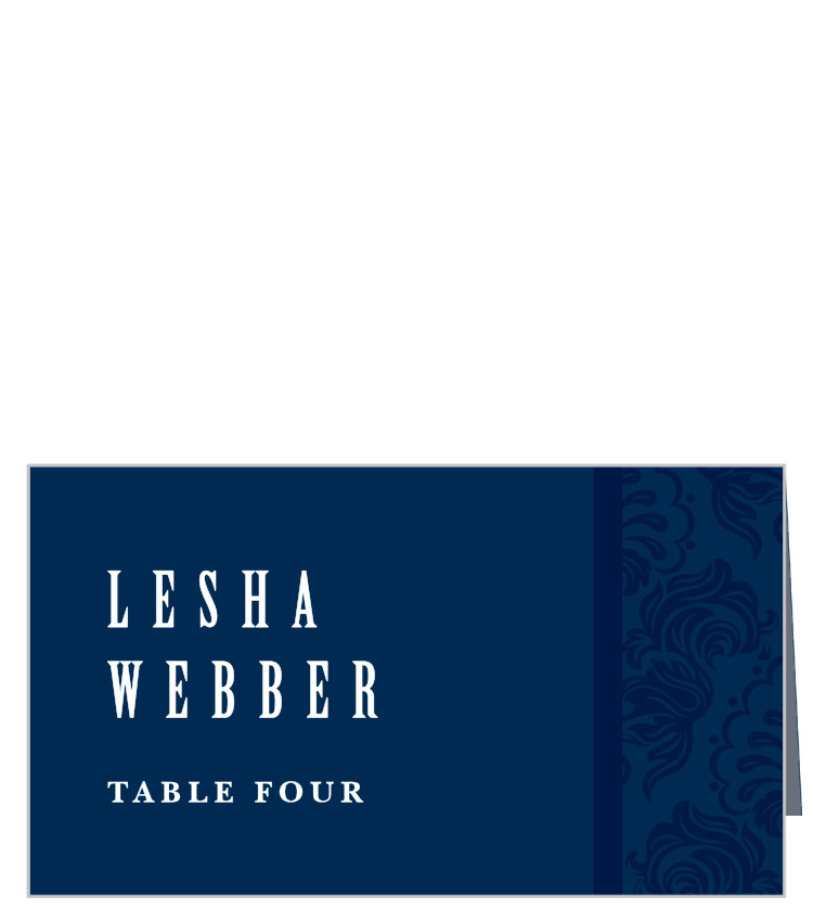 Ribbon & Damask Place Cards by Basic Invite