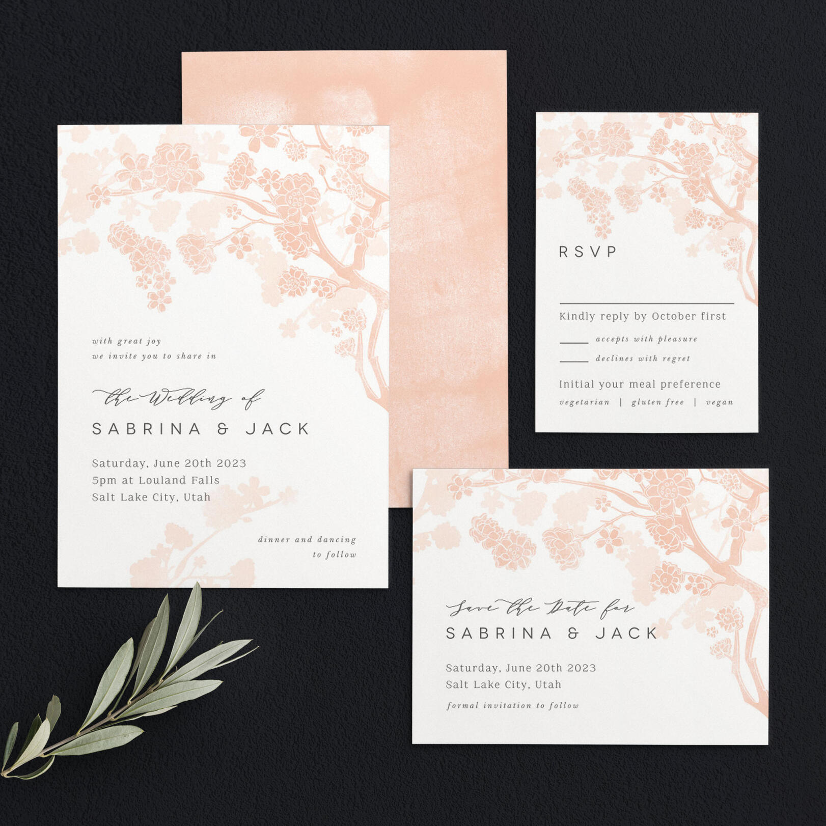 Tree Blossoms Wedding Invitations by Basic Invite
