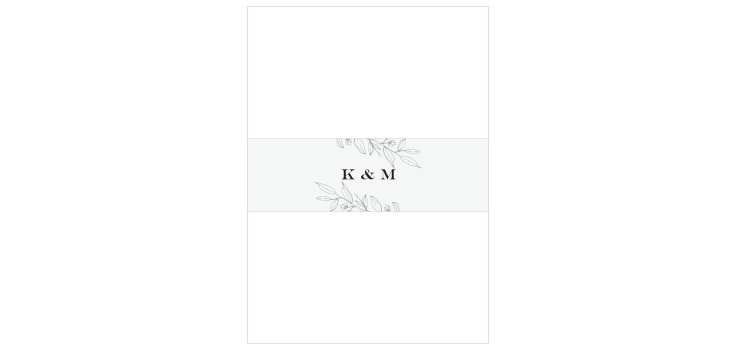 Penwork Florals Wedding Belly Bands by Basic Invite