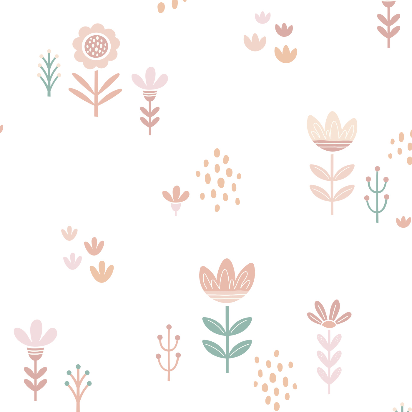 Scandinavian Flowers Wallpaper Peel And Stick Removable Wallpaper ...