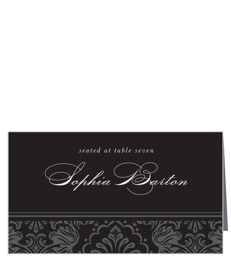 Formal Damask Place Cards by Basic Invite