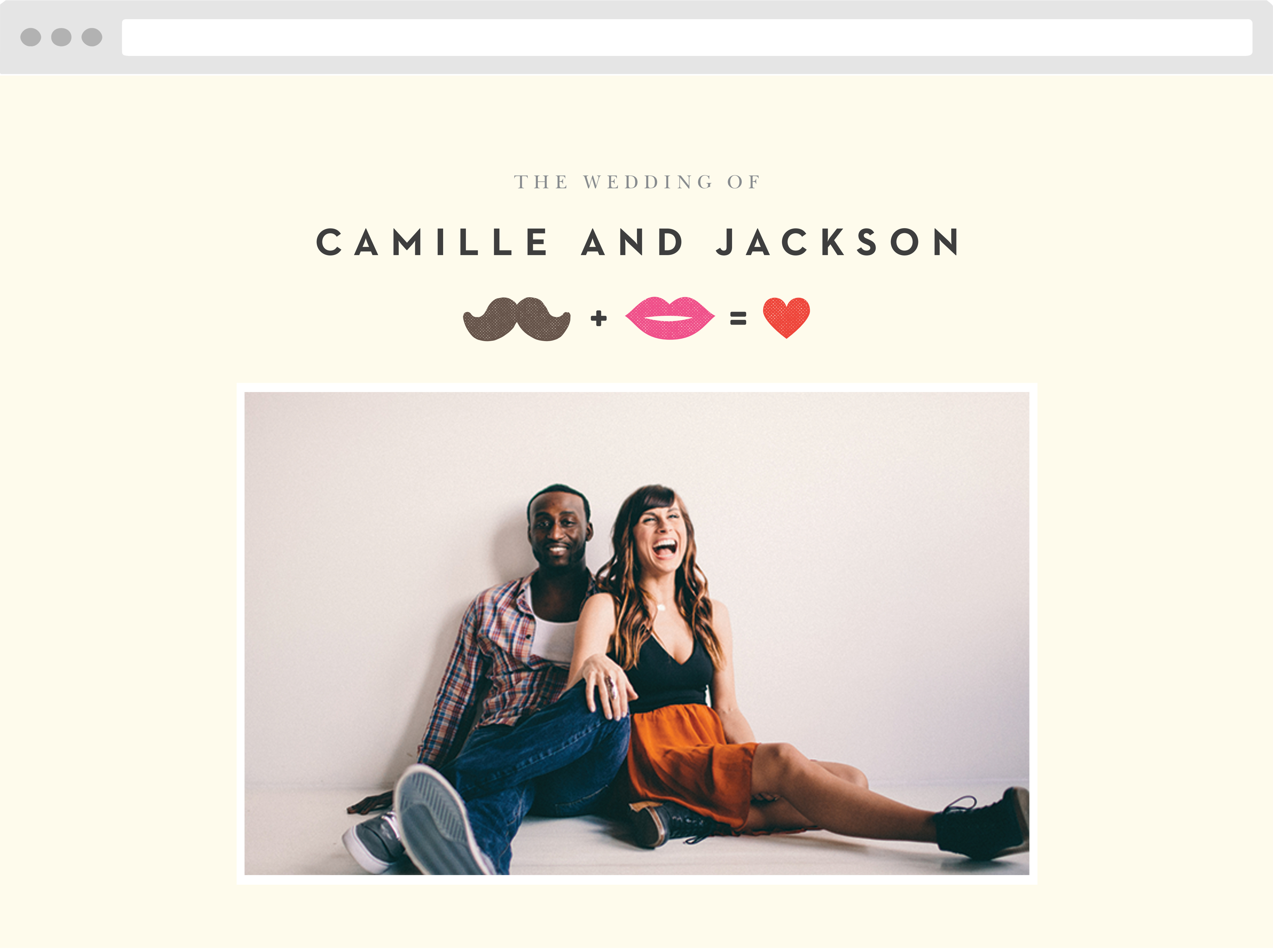 Charming Mustache Wedding Website by Basic Invite