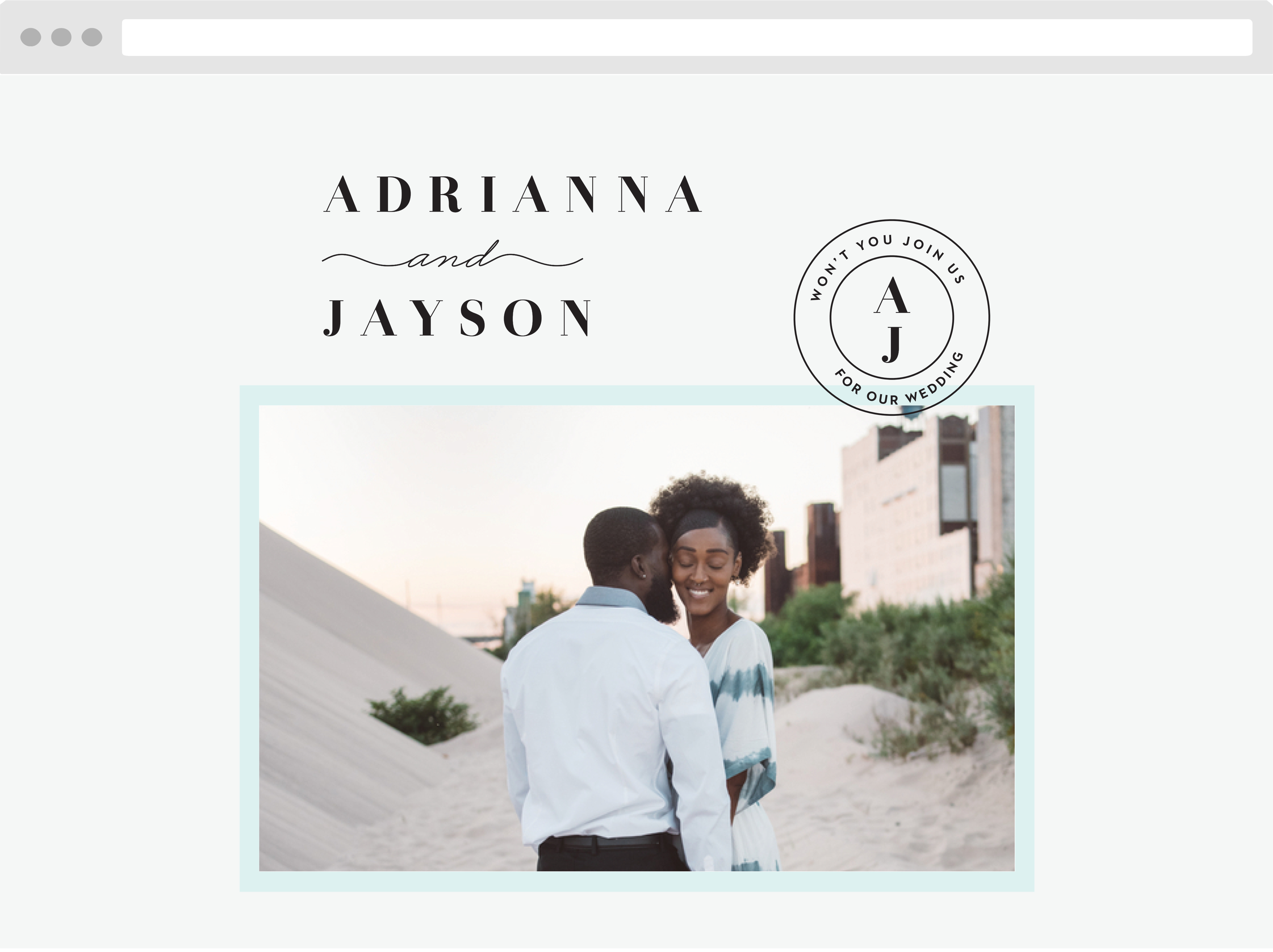 Sheer Stripe Wedding Website by Basic Invite