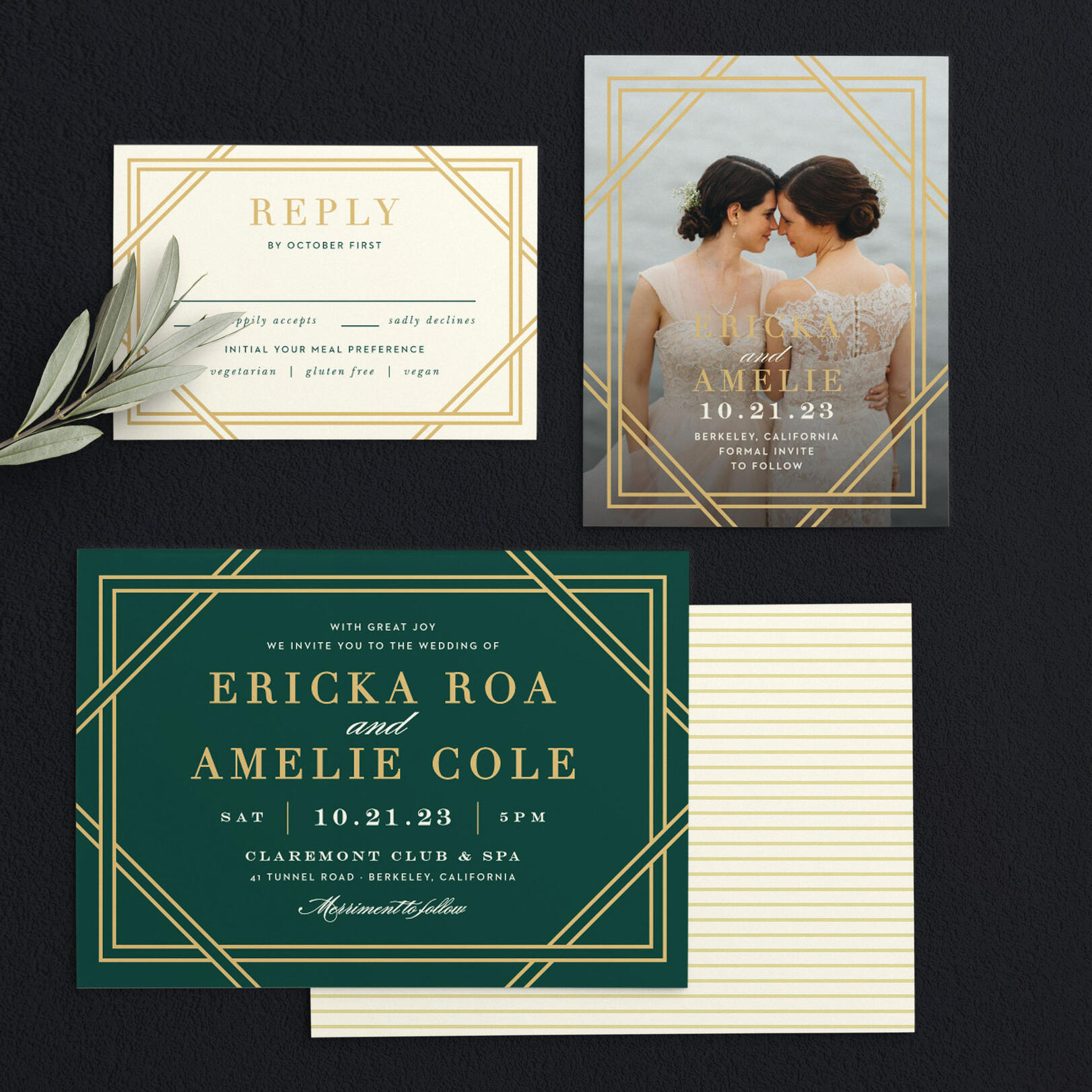 Elegant Overlap Wedding Invitations by Basic Invite