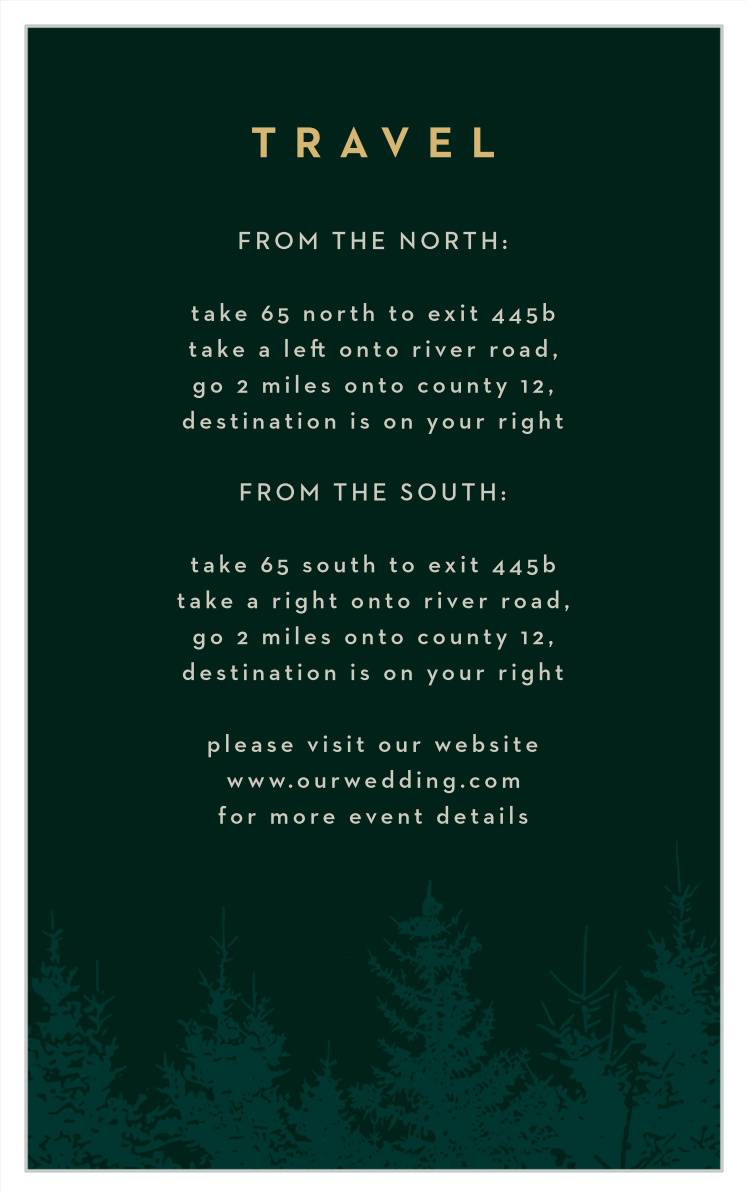 Mountain Spruce Direction Cards by Basic Invite