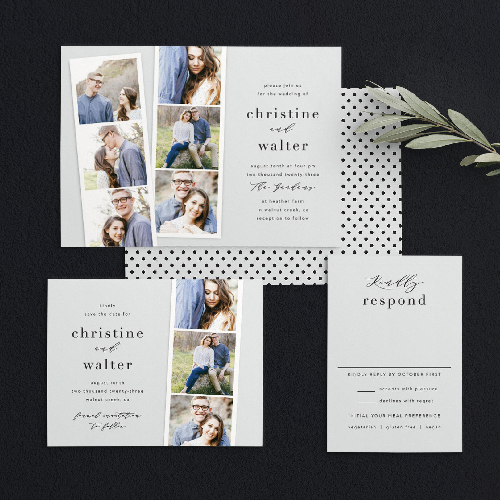 Cascading Photo Landscape Wedding Invitations by Basic Invite