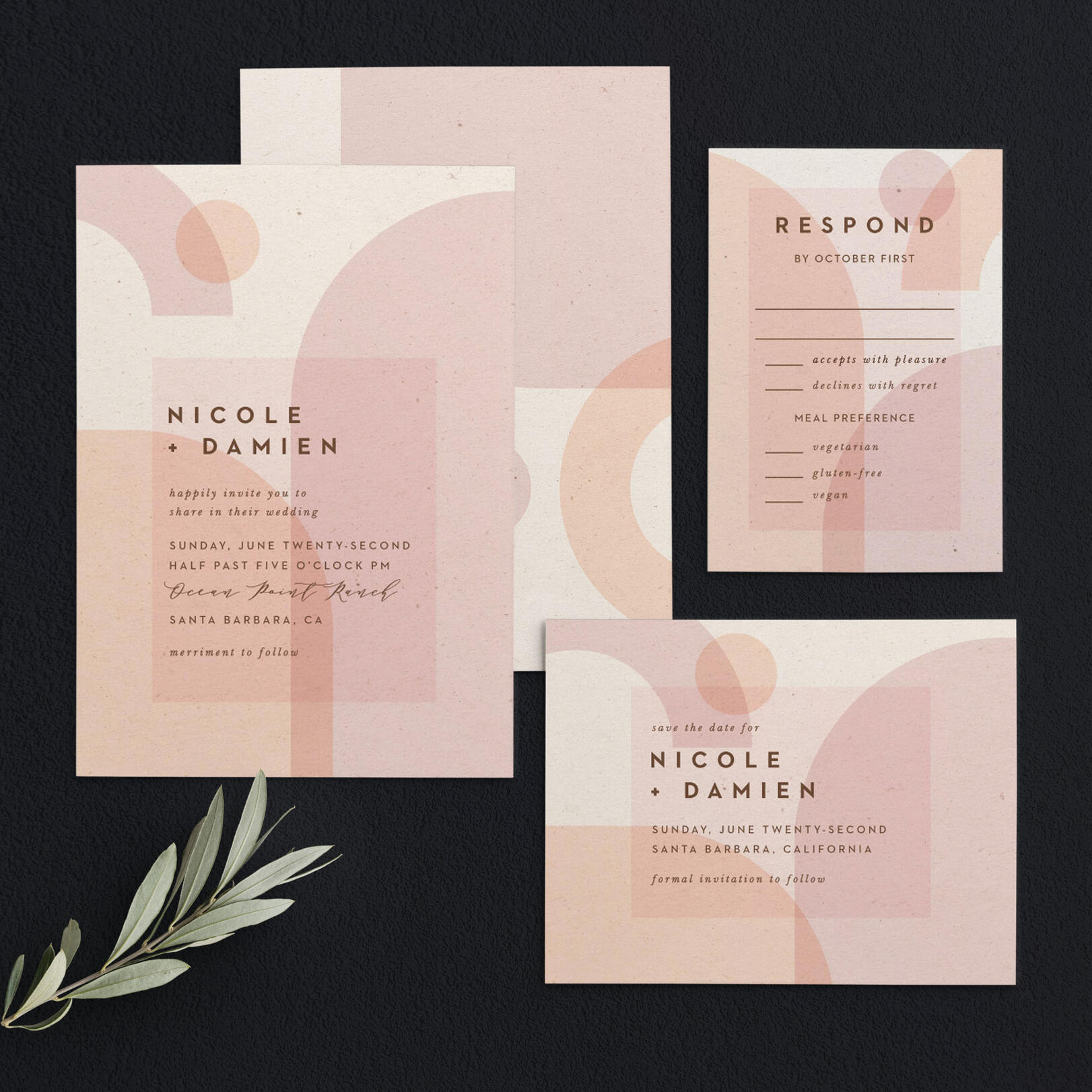 Mod Shapes Wedding Invitations by Basic Invite