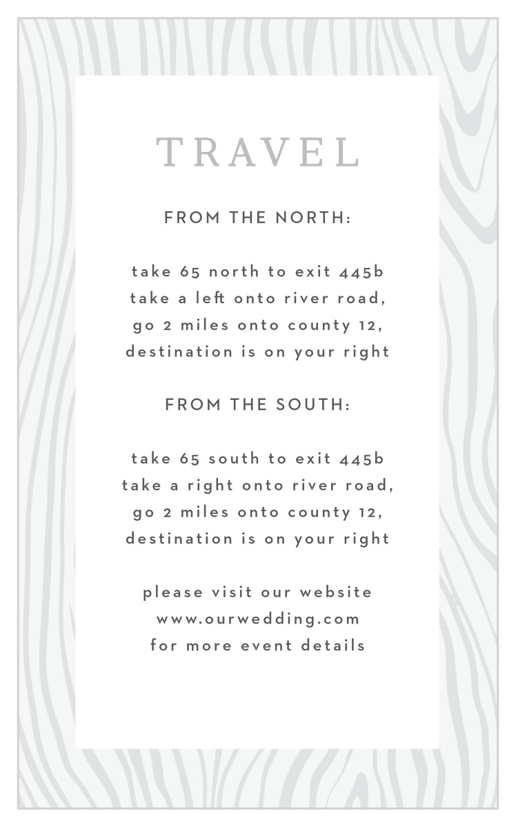 Wood Plank Direction Cards by Basic Invite