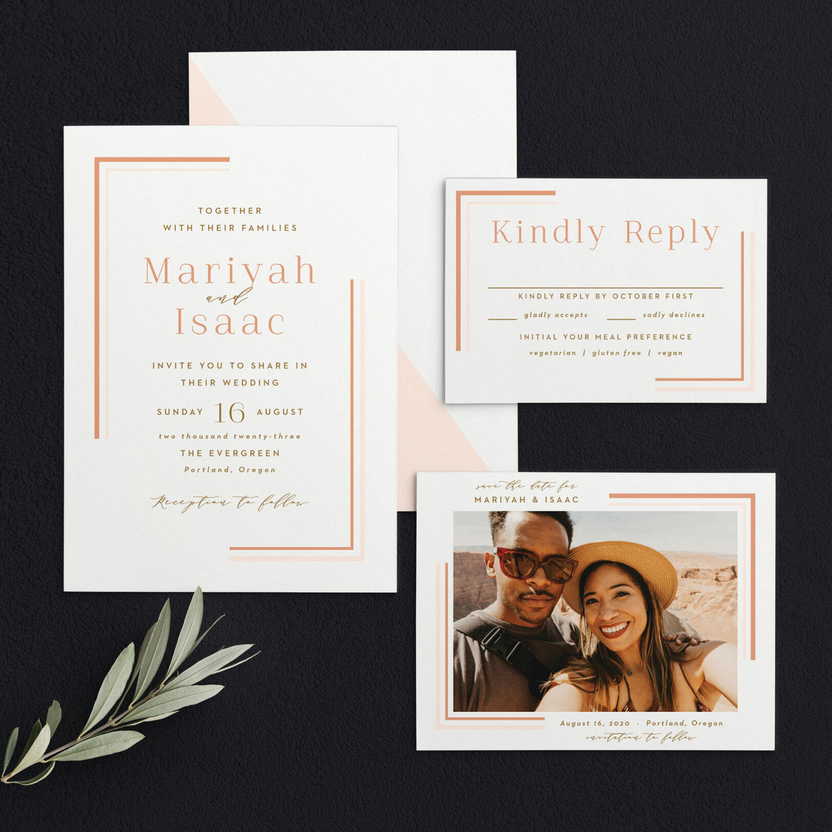 Clean Lines Wedding Invitations by Basic Invite
