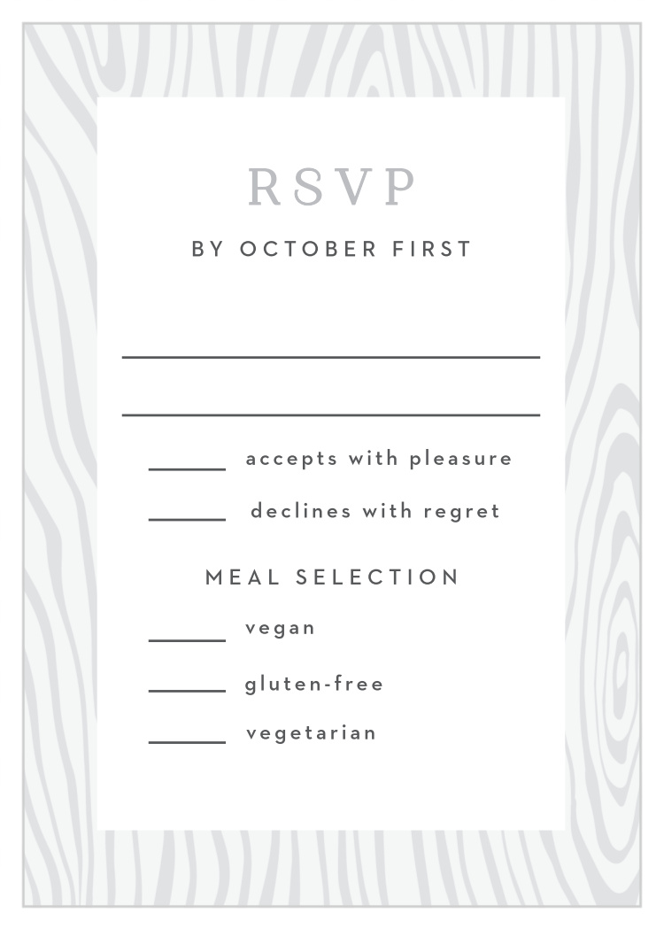 Wood Plank Response Cards by Basic Invite