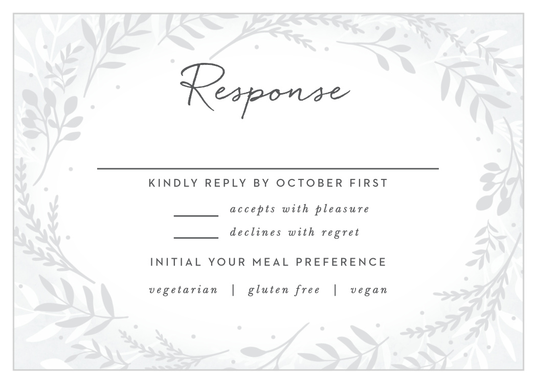 Icy Wreath Response Cards by Basic Invite