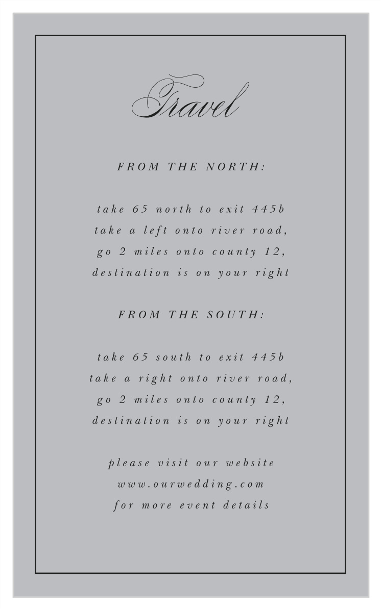 Etched Peony Direction Cards by Basic Invite