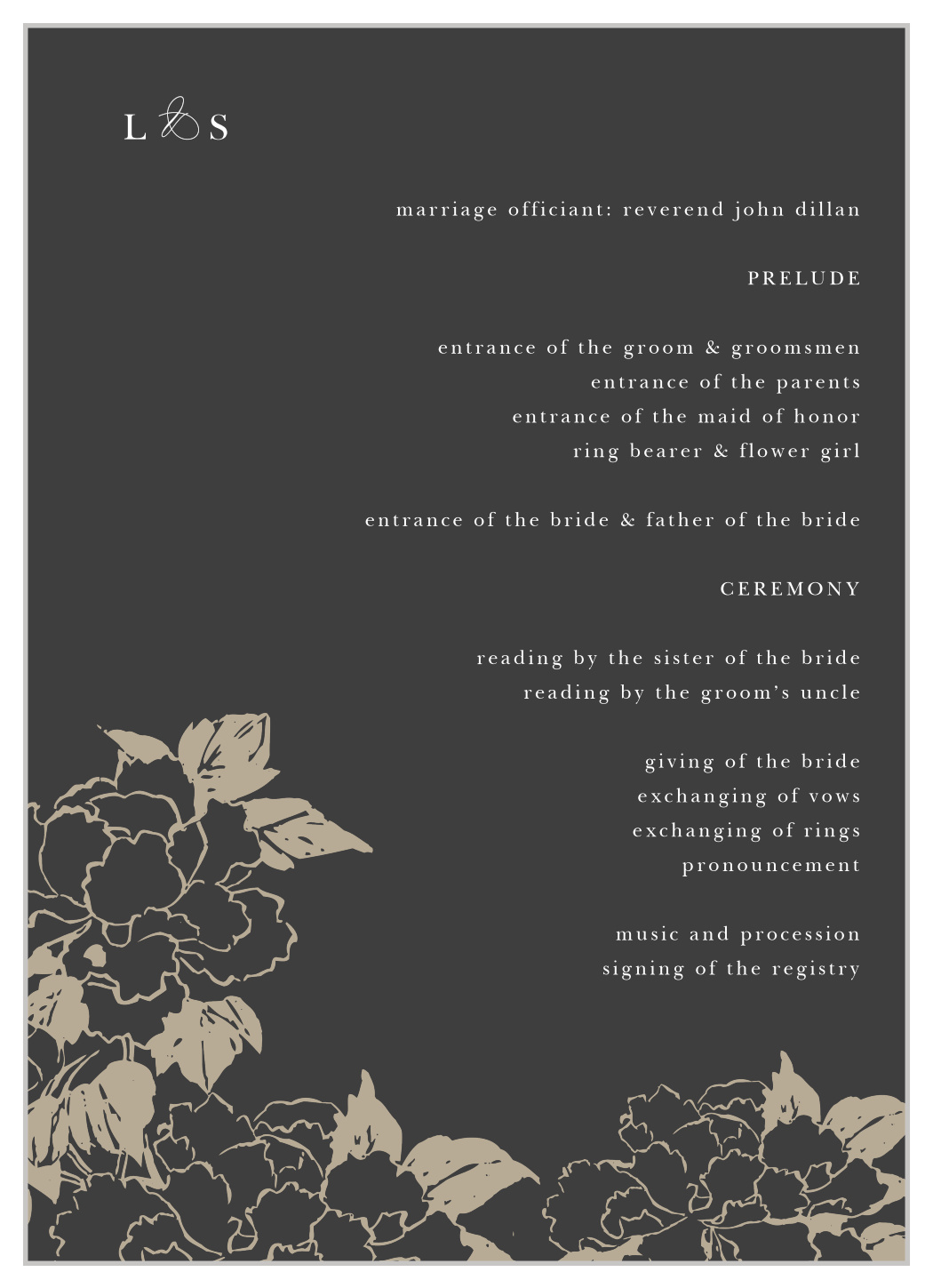 Garden Roses Wedding Programs by Basic Invite