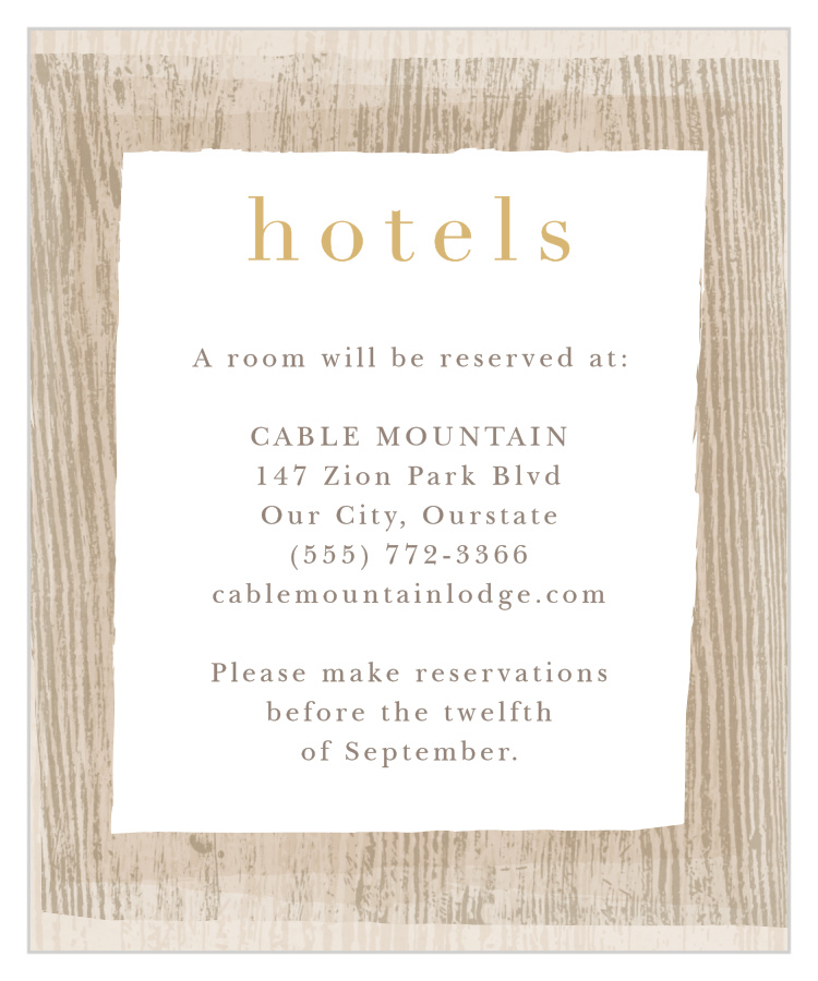 Wood Collage Accommodation Cards by Basic Invite