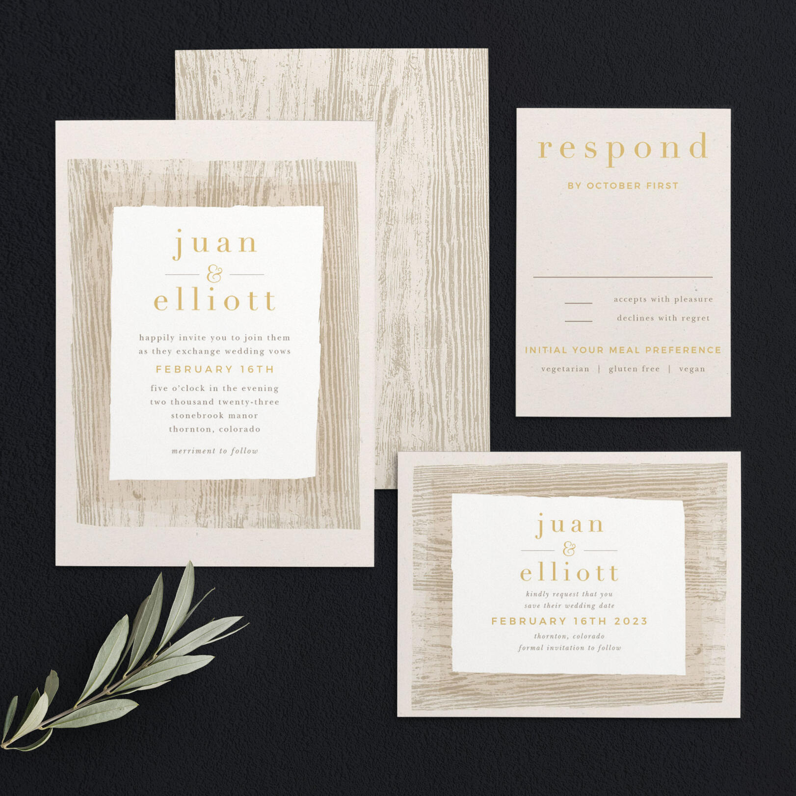 Wood Collage Wedding Invitations by Basic Invite
