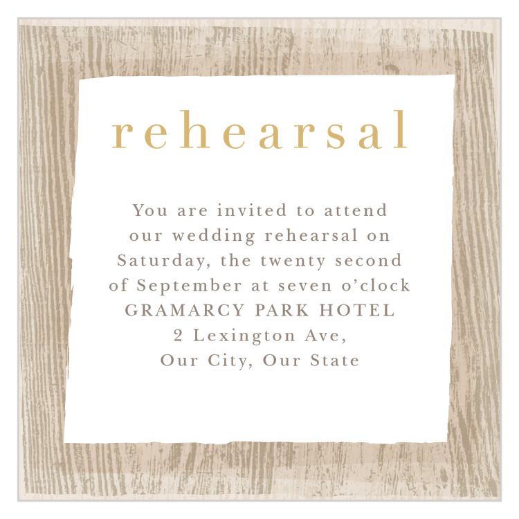 Wood Collage Rehearsal Cards by Basic Invite