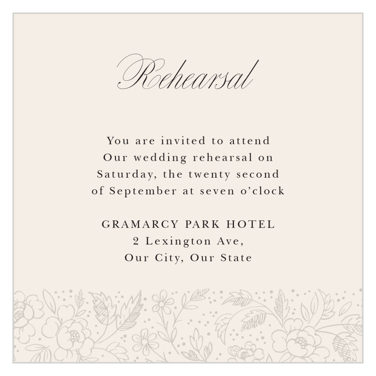 Botanical Border Rehearsal Cards by Basic Invite