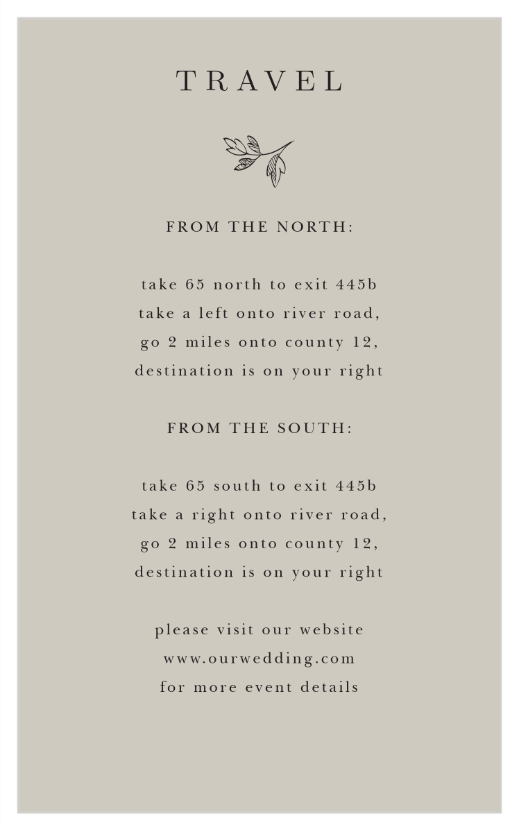 Botanical Border Direction Cards by Basic Invite