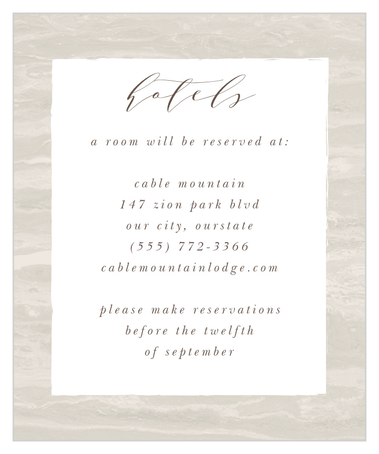 Aspen Trees Accommodation Cards by Basic Invite
