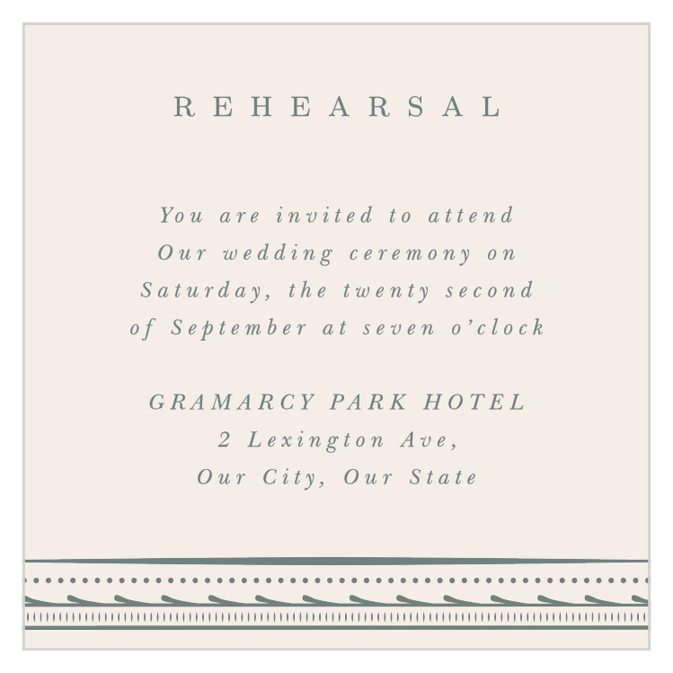 Ornate Framing Rehearsal Cards by Basic Invite
