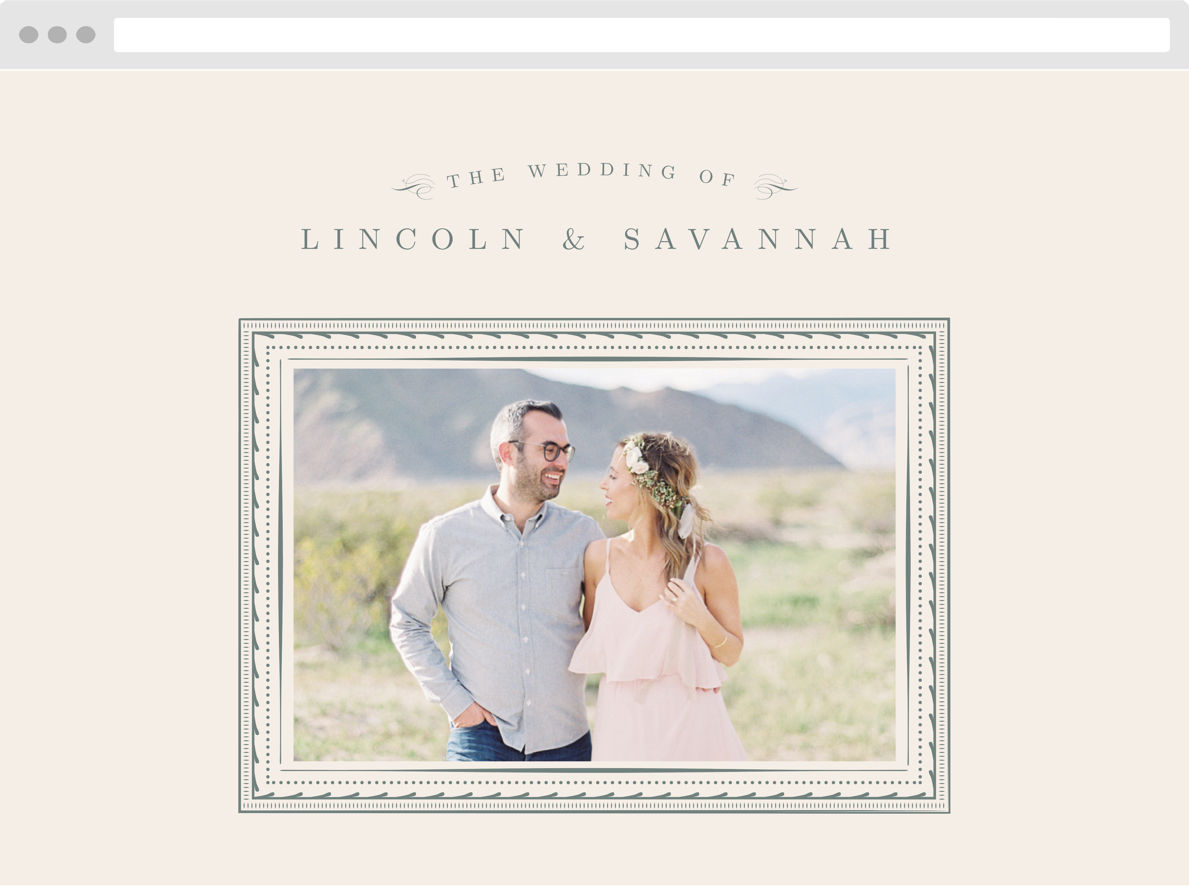 Ornate Framing Wedding Website by Basic Invite