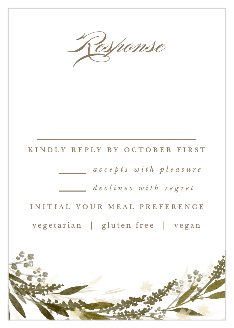 Elegant Wreath Response Cards by Basic Invite