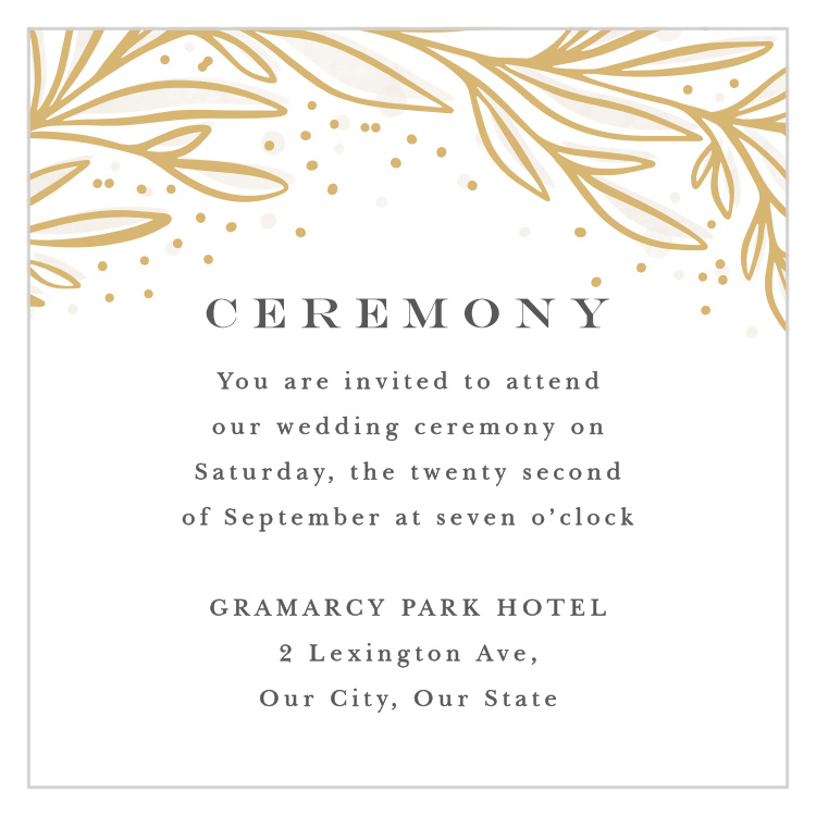 Draped Leaves Ceremony Cards by Basic Invite