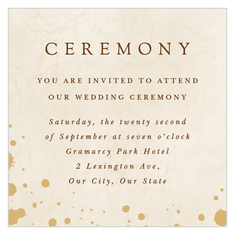Painted Stone Ceremony Cards by Basic Invite