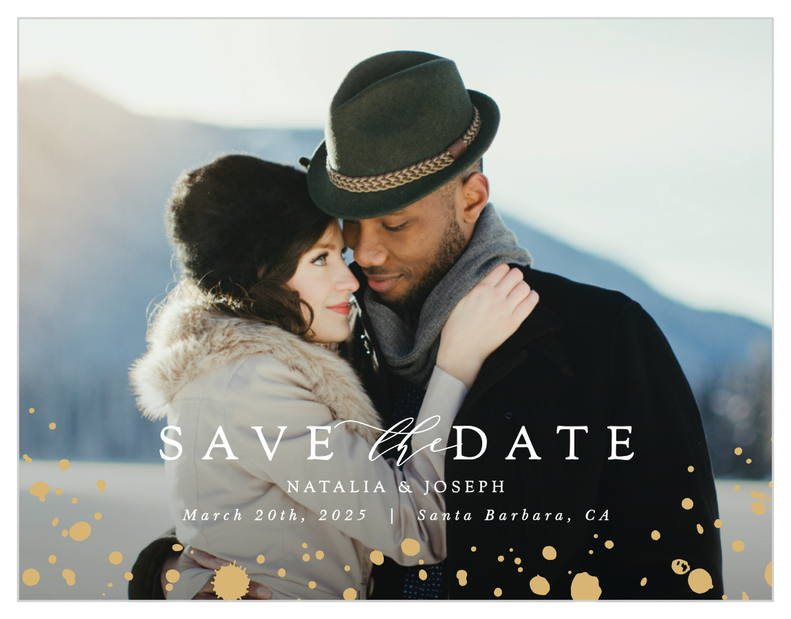 Painted Stone Save the Date Magnets by Basic Invite