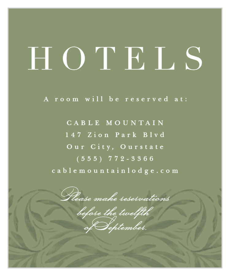 Engraved Elegance Accommodation Cards by Basic Invite