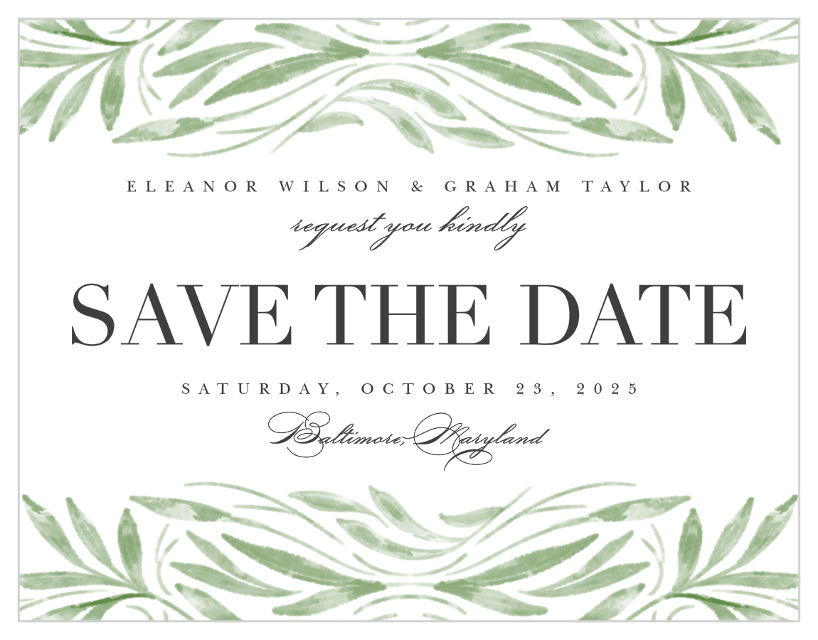 Engraved Elegance Save the Date Magnets by Basic Invite