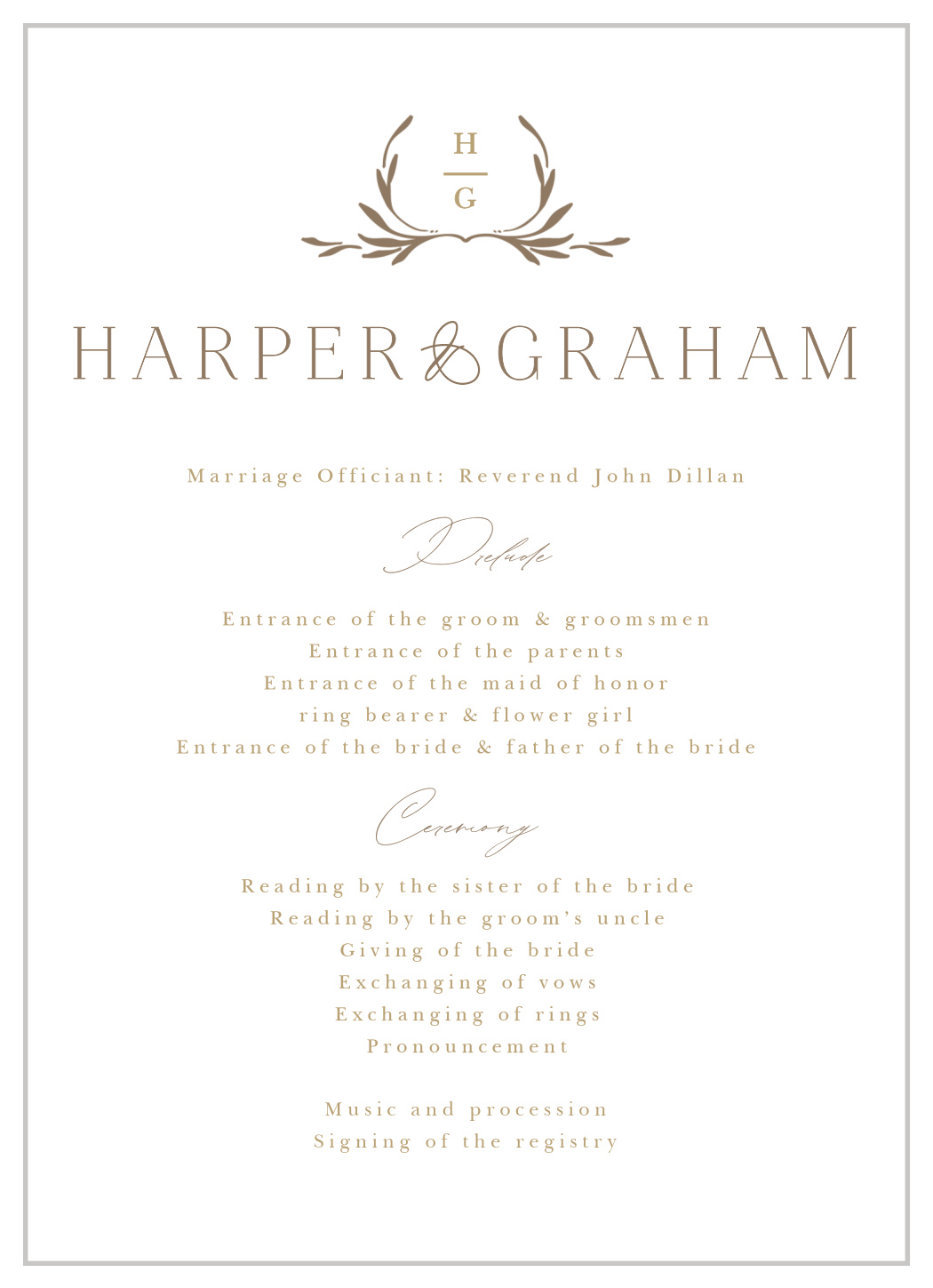 Monogrammed Minimalist Wedding Invitations by Basic Invite
